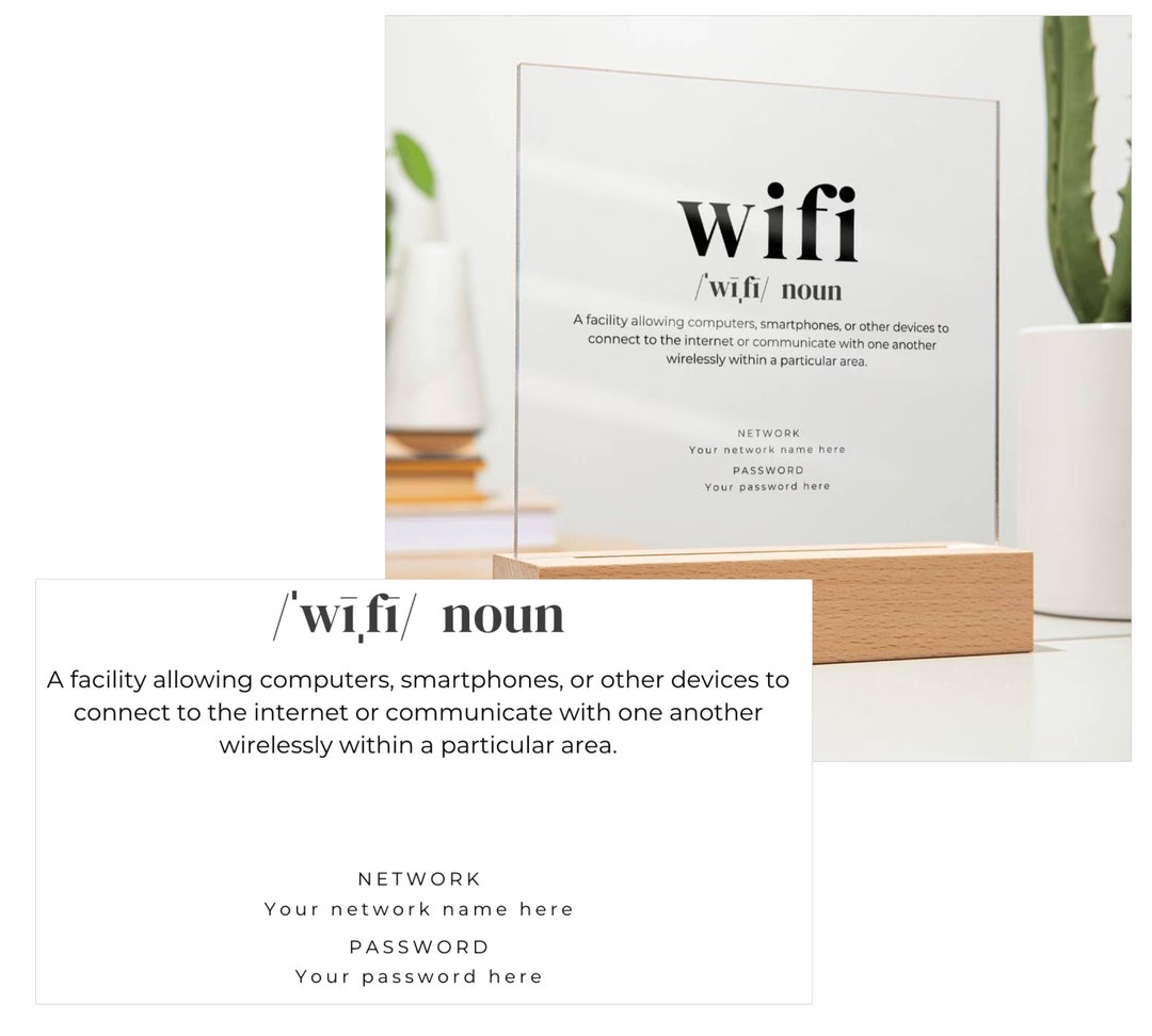 Acrylic Personalized Wifi Sign, Home Wifi Sign, Air Bnb Wifi Sign ...