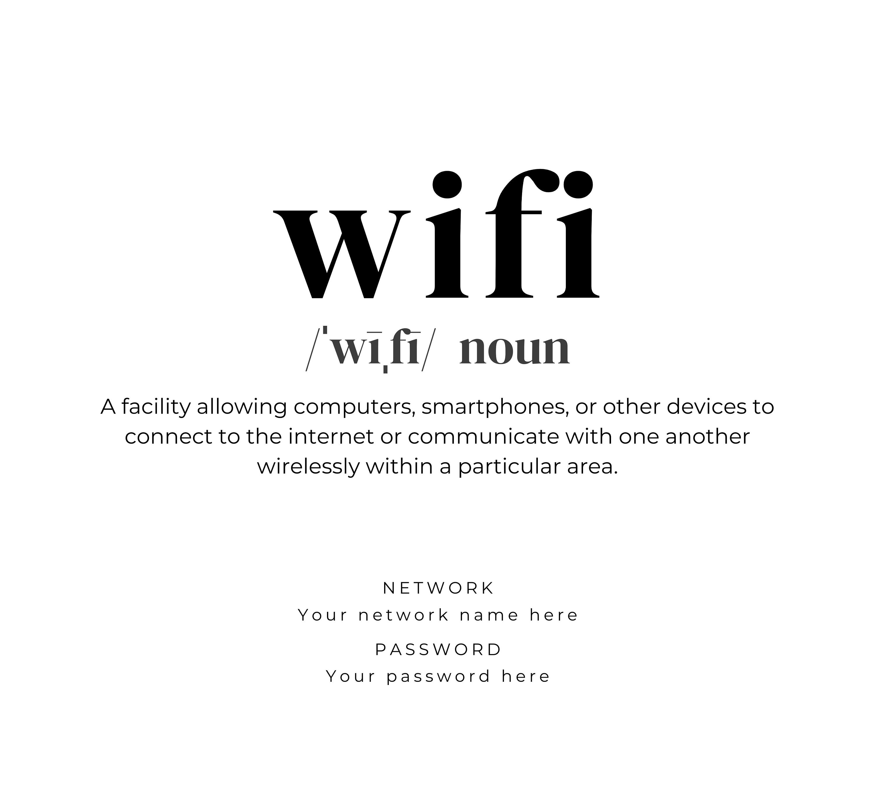 Wifi Sign | Personalised Wifi Network and Password Sign | New Home Gift ...