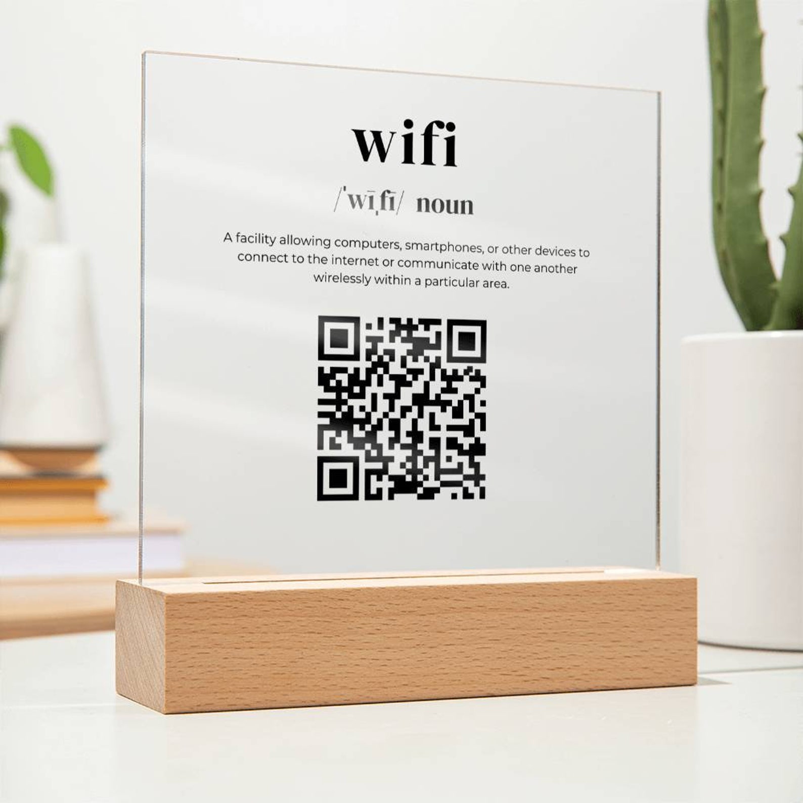 Wifi Sign Acrylic Wifi QR Code Sign Personalised Wifi QR Code Sign New ...