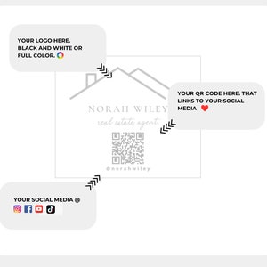 QR Code Sign Real Estate Agent QR Code Sign Qr Code Social Media Sign ...