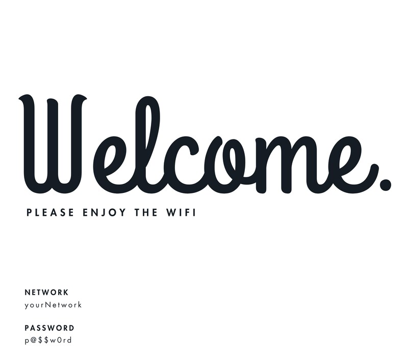 Personalized Acrylic Wifi Sign, Engraved LED Wifi Sign, Modern Wifi ...