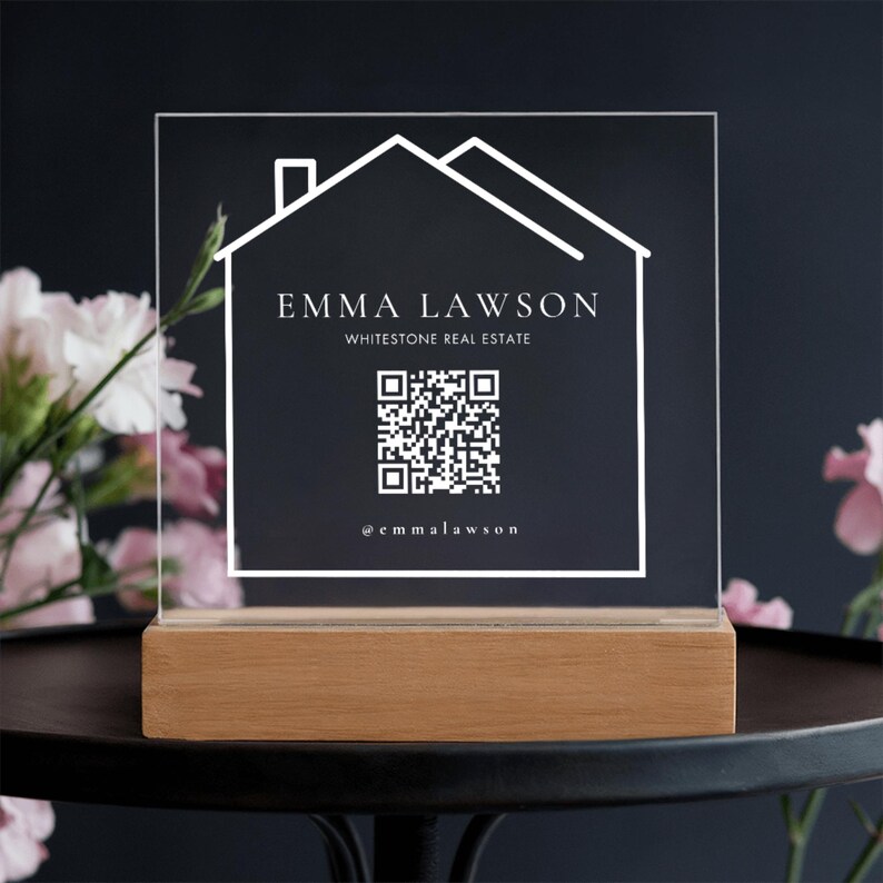 QR Code Custom Real Estate Sign Scan for Listing Info Laser Engraved ...
