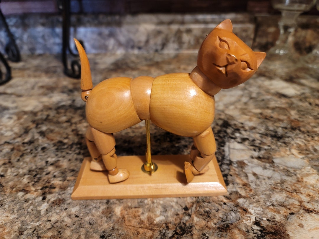 Vintage Cat Sketch Drawing Figure, Drawing Mannequin, Jointed Drawing ...