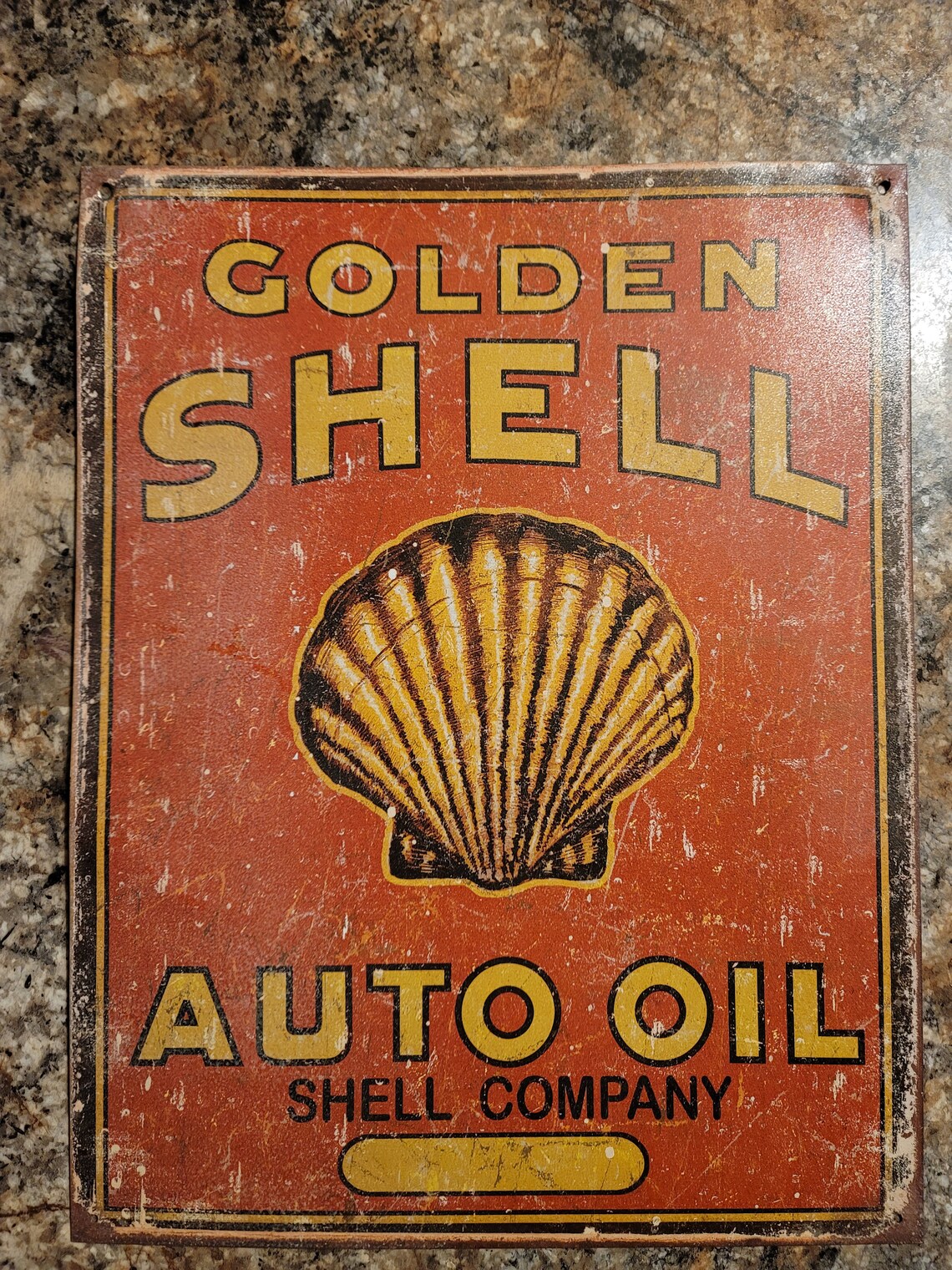 Rustic Farm Cottage Core Shell Gas Tin Sign, Gas Station Sign. Vintage ...
