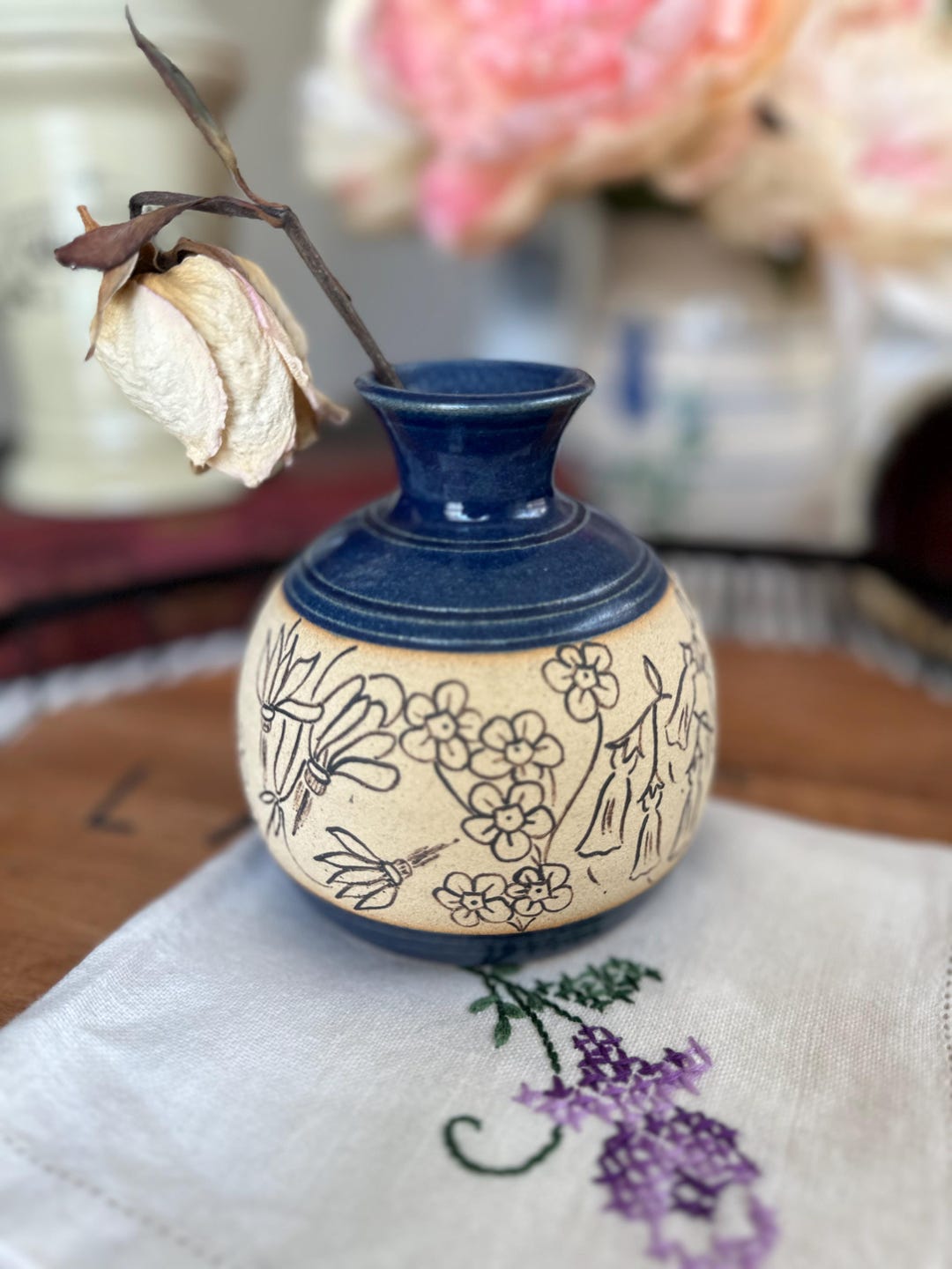 Studio Art Pottery Signed Laura Berkowitz Fairbanks Alaska Wildflowers ...