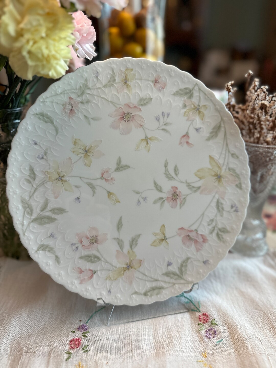 Mikasa Cake Plate Pastel Garden B2055 Collection Bone China Narumi ...