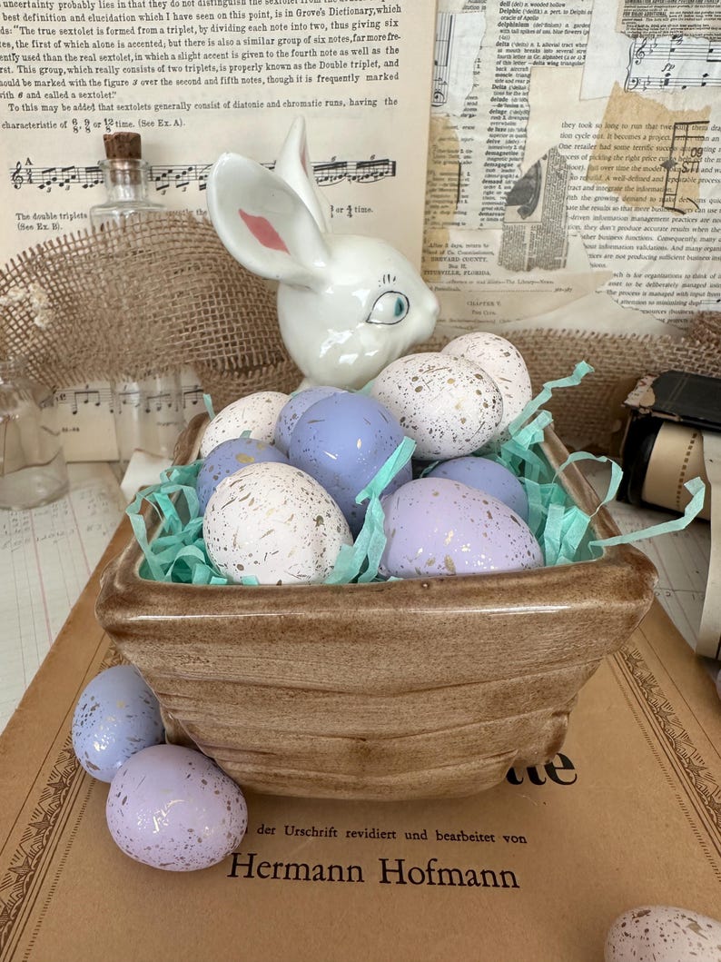 Vintage Ceramic Rabbit Pulling Cart Planter Kitschy Decor - Etsy