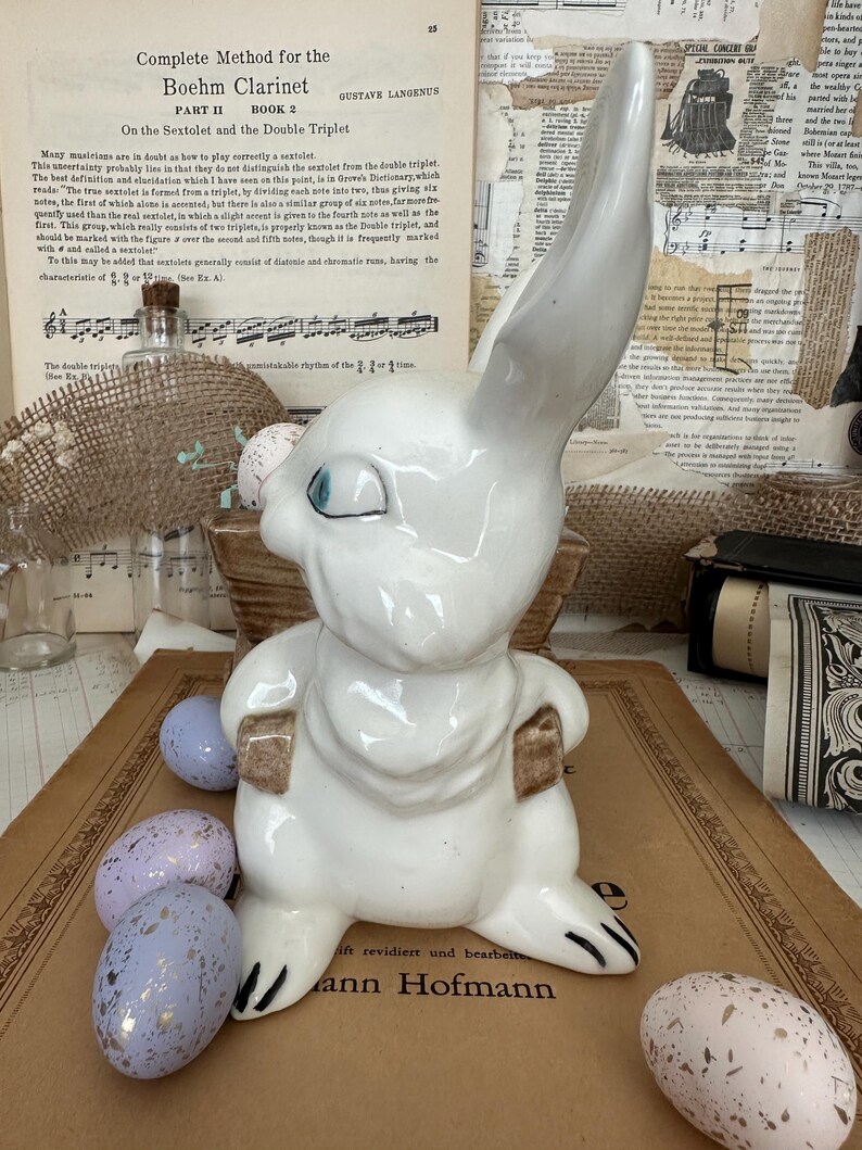 Vintage Ceramic Rabbit Pulling Cart Planter Kitschy Decor - Etsy