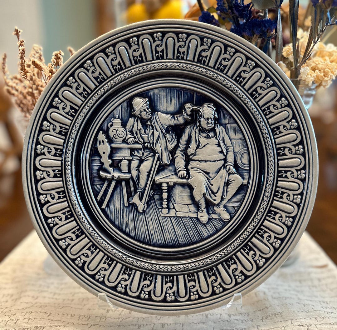 Getz West German Pottery Decorative Plate Blue and Gray Pottery From ...