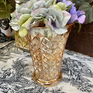 Vintage Carnival Marigold Vase Indiana Glass Diamond Pattern Luster ...