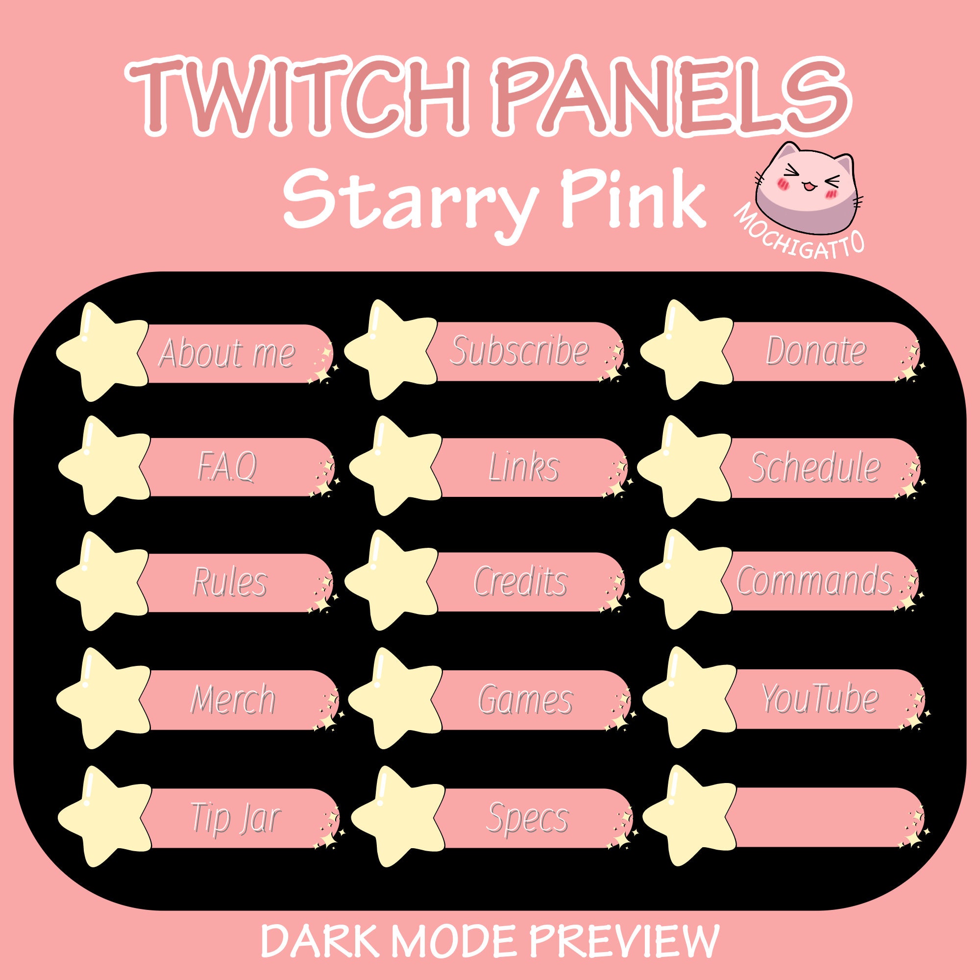 45 Starry Pink Twitch Panels Twitch Panels Minimal Twitch - Etsy