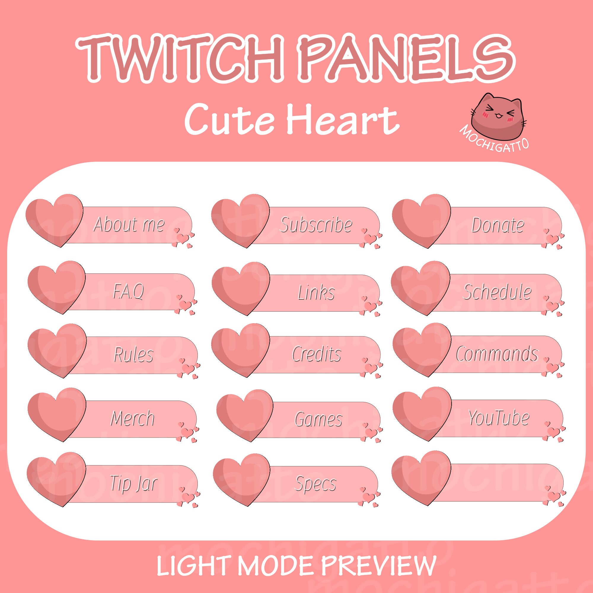 45 Cute Heart Twitch Panels Twitch Panels Romantic Twitch Stream Pink ...
