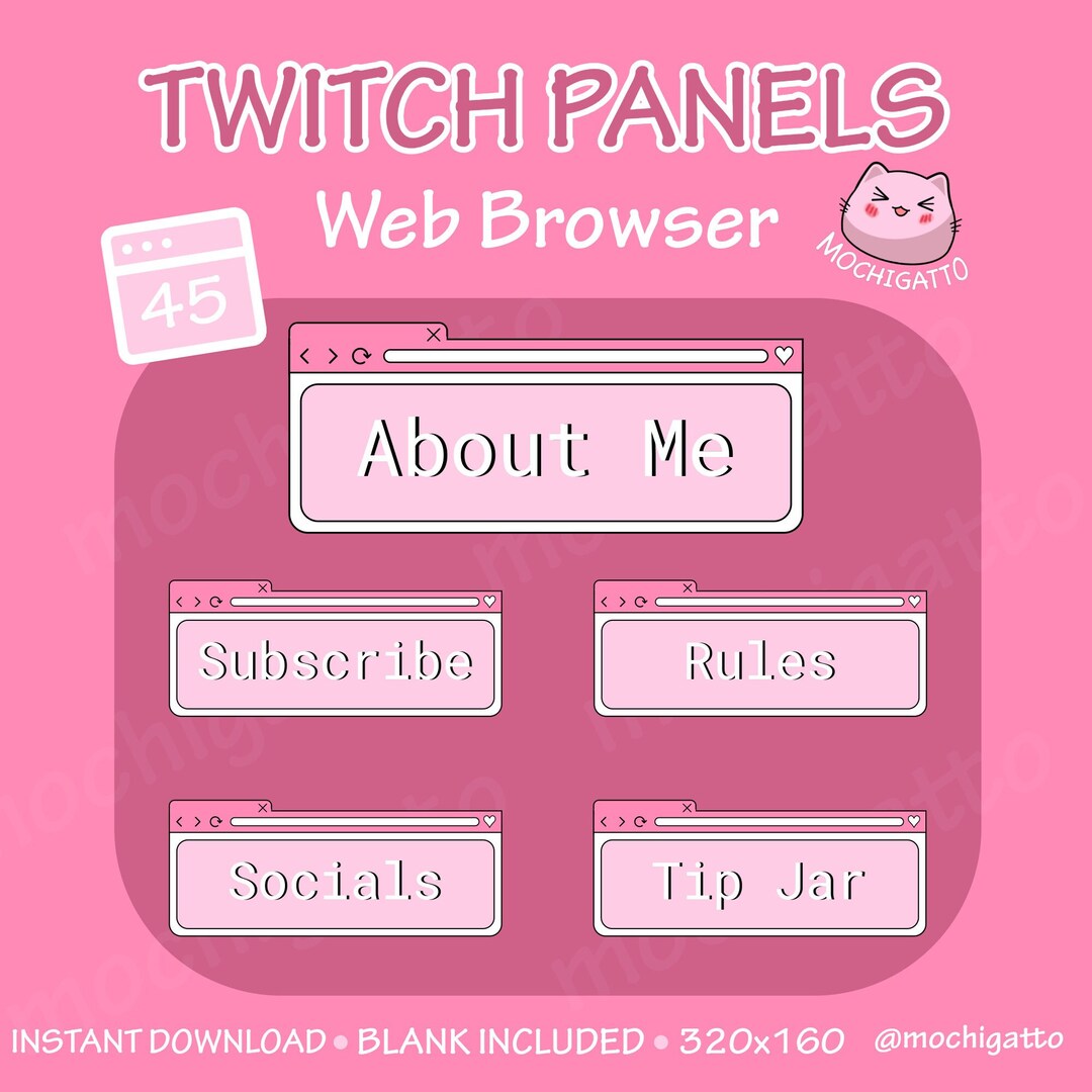 45 Pink Web Browser Twitch Panels | Twitch Panels Minimalist ...