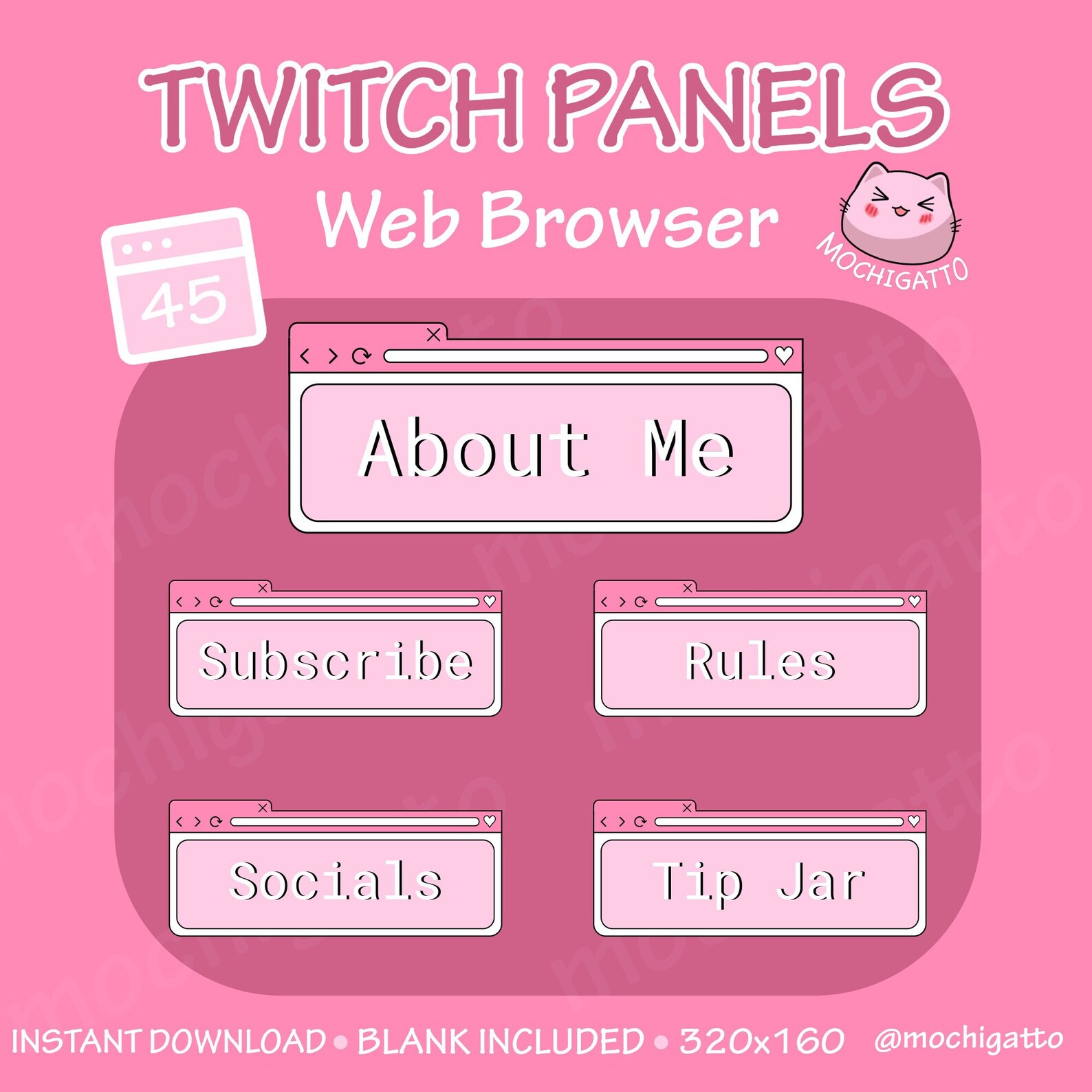 45 Pink Web Browser Twitch Panels | Twitch Panels Minimalist ...