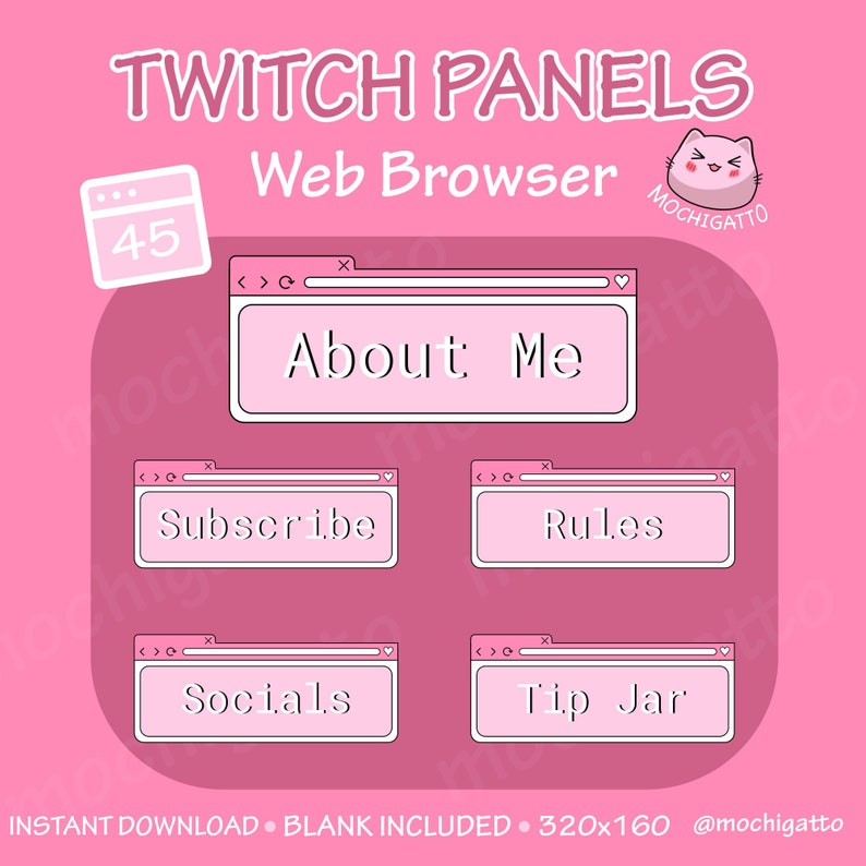 45 Pink Web Browser Twitch Panels | Twitch Panels Minimalist ...