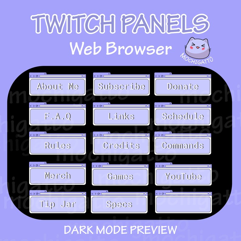 45 Purple Web Browser Twitch Panels | Twitch Panels Minimalist ...