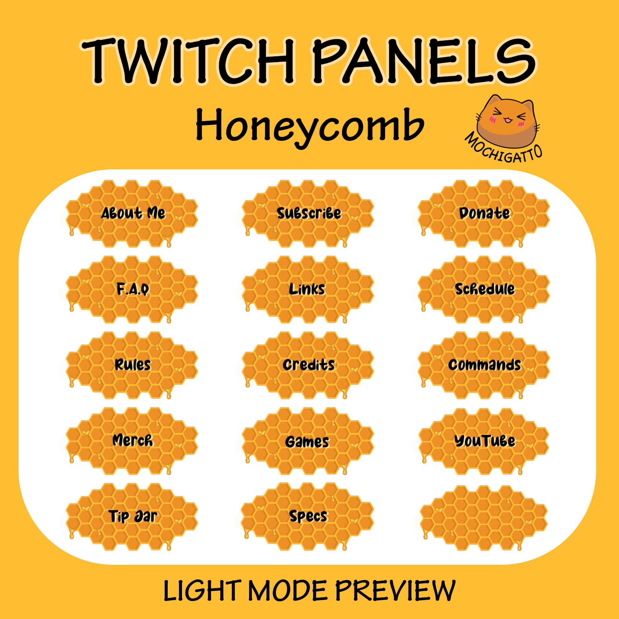 45 Honeycomb Twitch Panels | Twitch Panels Drippy | Twitch Stream Bees ...