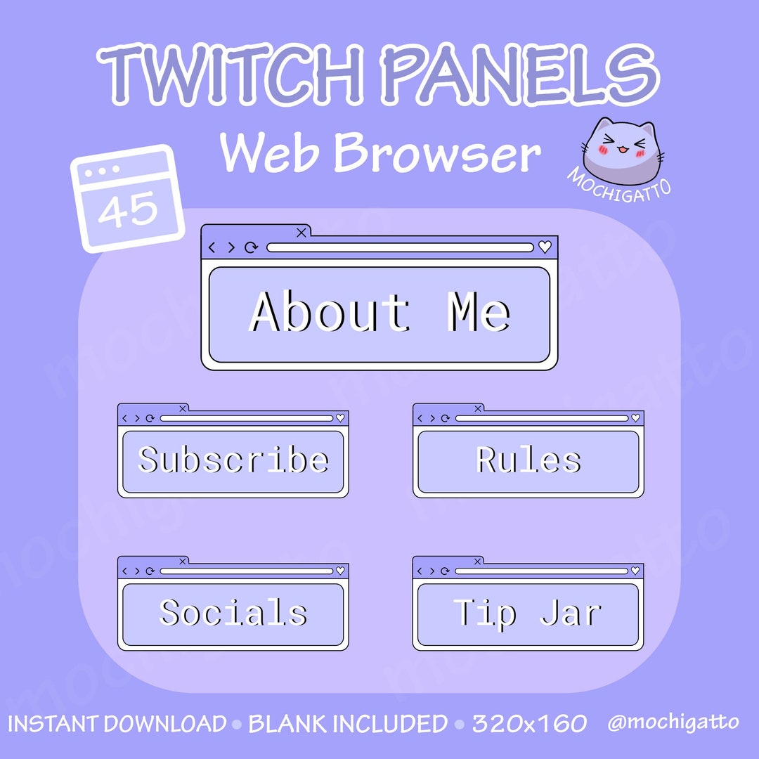 45 Purple Web Browser Twitch Panels | Twitch Panels Minimalist ...