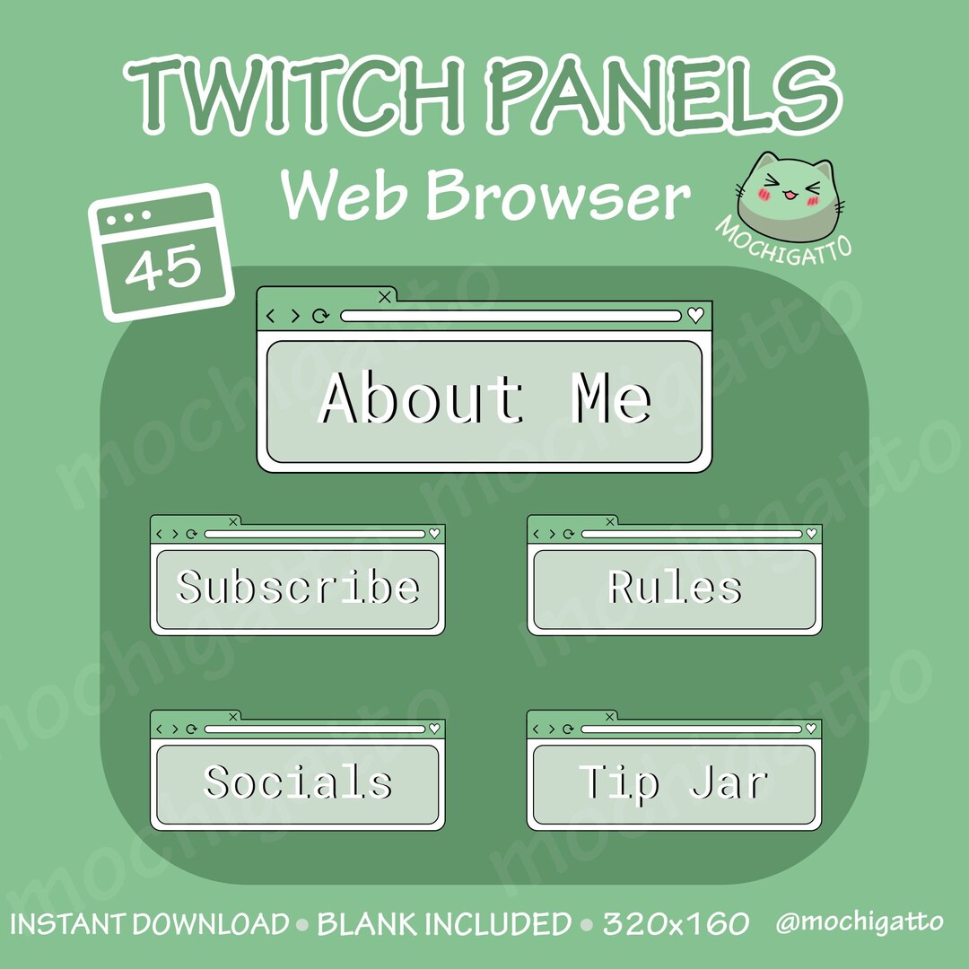 45 Green Web Browser Twitch Panels | Twitch Panels Minimalist ...