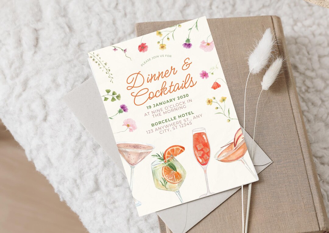 Physical Personalised Dinner Cocktails Aperol Spritz, Wild Flowers ...