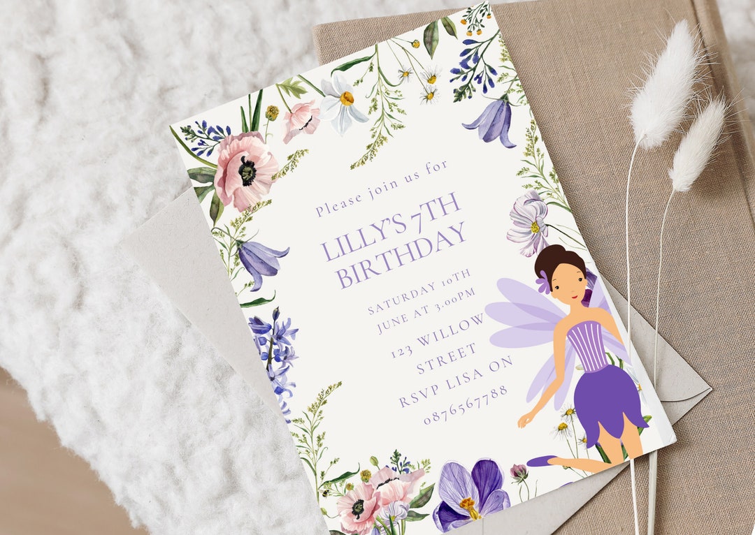 Printed Personalised Purple Pixie Fairy Dust Fairy Garden , Birthday ...