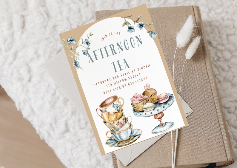 Physical Personalised Afternoon Tea Vintage, Garden Party, Invite ...