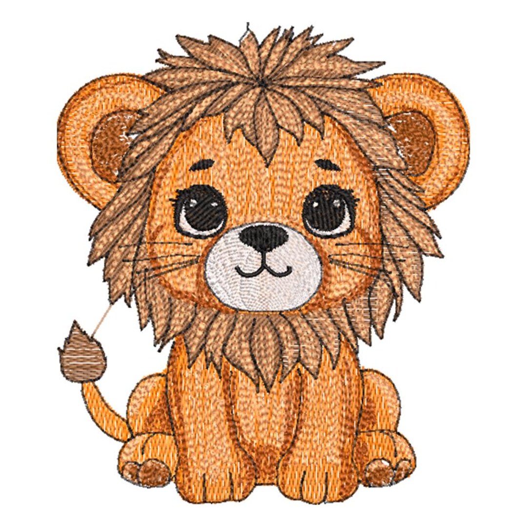 Baby Lion Embroidery Design, Safari Embroidery File, 3 Sizes, Instant ...