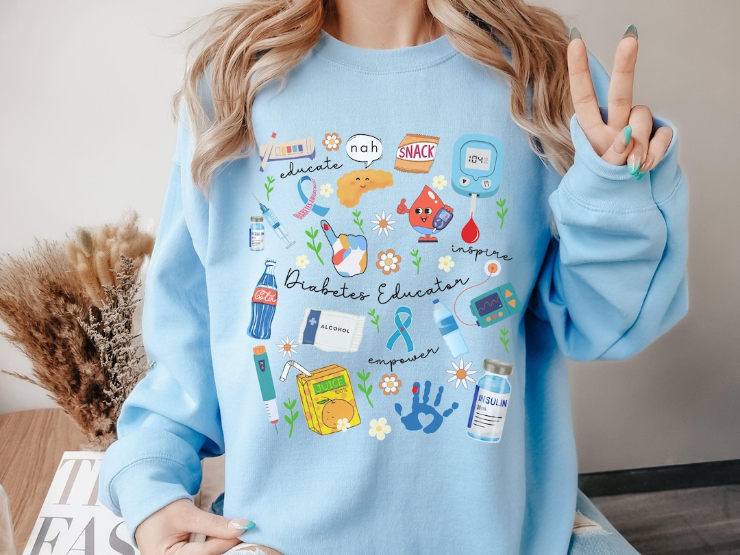 Diabetes Educator Sweatshirt, Diabetes Awareness Support Crewneck ...