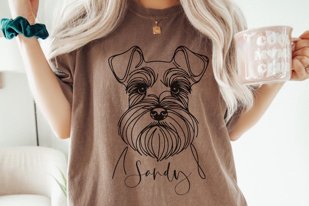 Custom Schnauzer Shirt, Comfort Colors® Personalized Schnauzer Dog Mom ...