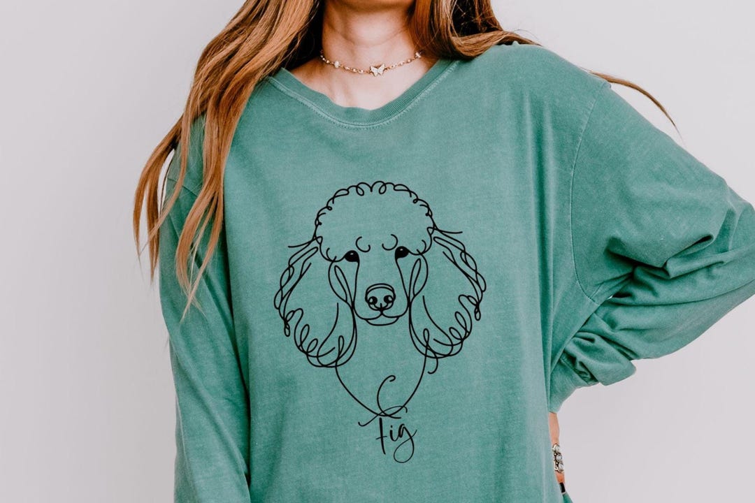 Custom Poodle Shirt, Long Sleeve Comfort Colors Personalized Poodle Mom ...