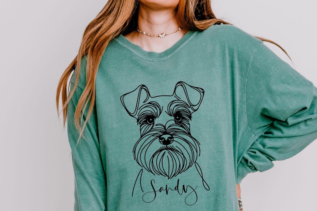 Custom Schnauzer Shirt,long Sleeve Comfort Colors Personalized ...