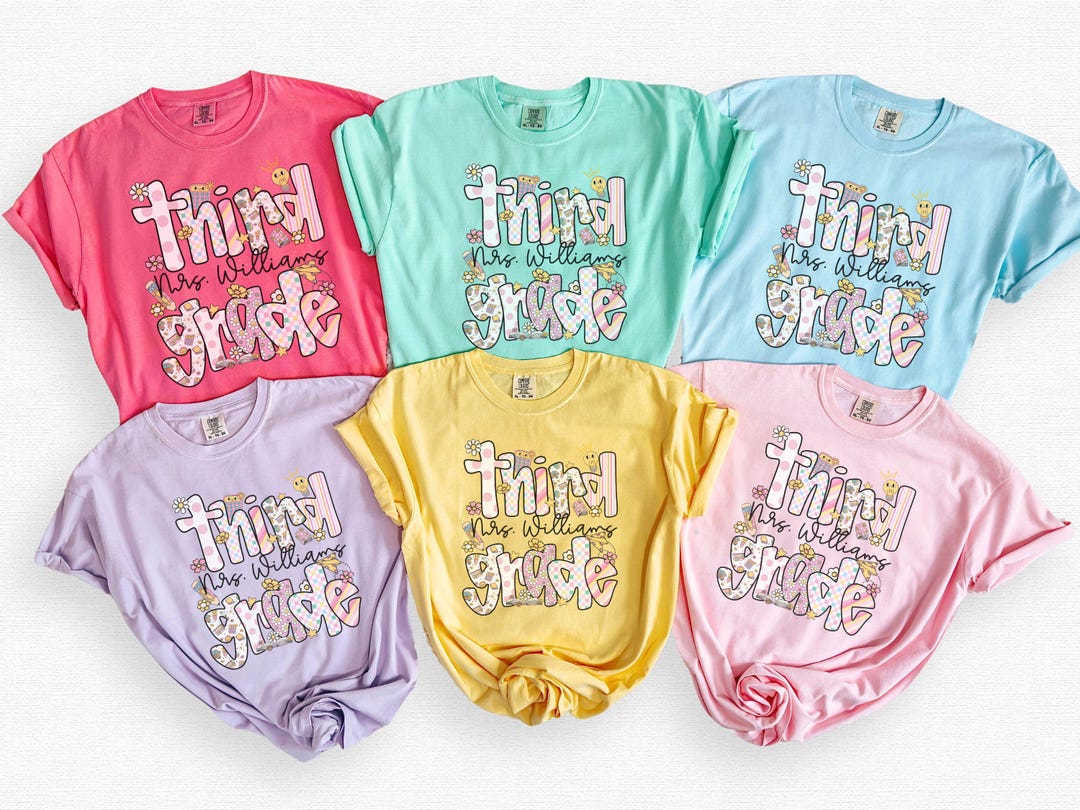 Custom Teacher Name Third Grade Group Team T-shirt, Custom 3rd Grade ...