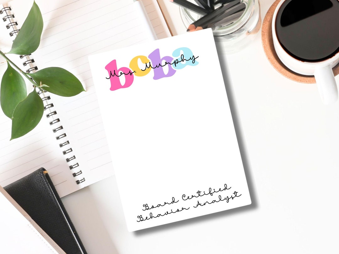 BCBA Notepad, Personalized Post-it® Notes Note Pad for Board Certified ...