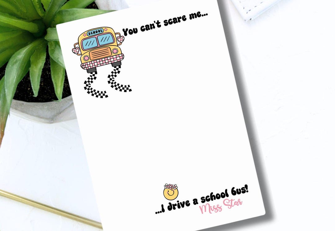 Funny Personalized School Bus Driver Notepad, Personalized Post-it ...