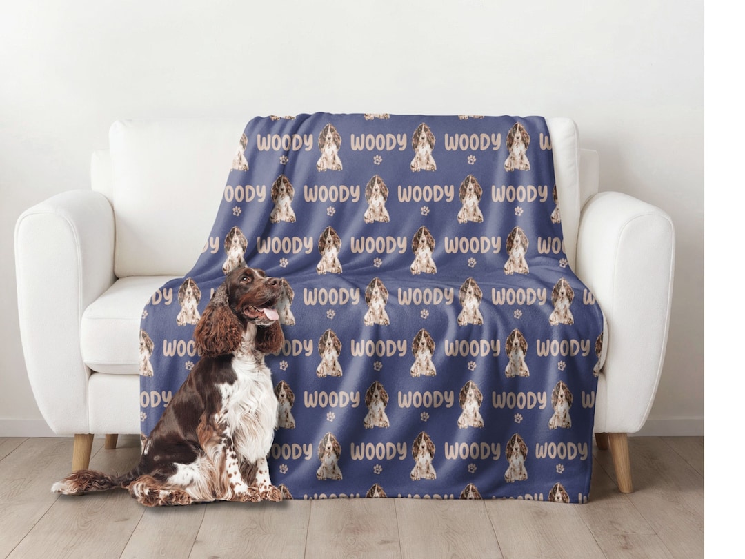 Custom Springer Spaniel Blanket, Dog Name Blanket,custom Springer ...