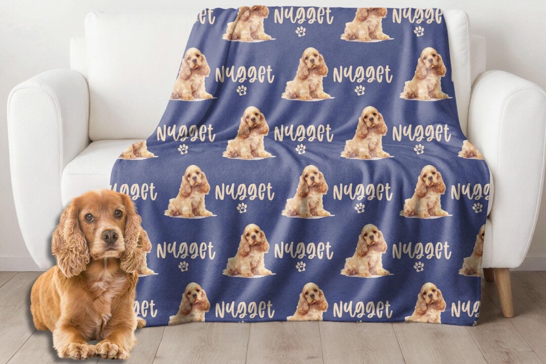 Custom Cocker Spaniel Dog Blanket,dog Name Blanket,custom Pet Blanket ...