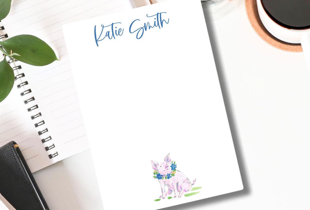 Personalized Pig Notepad, Personalized Post-it® Note Pads With Fancy ...