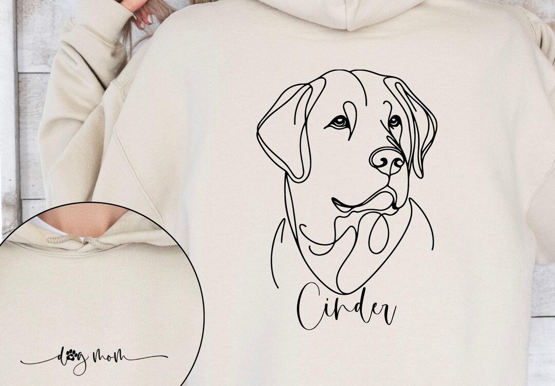 Custom Labrador Hoodie, Personalized Lab Shirt, Line Art Sweater for ...