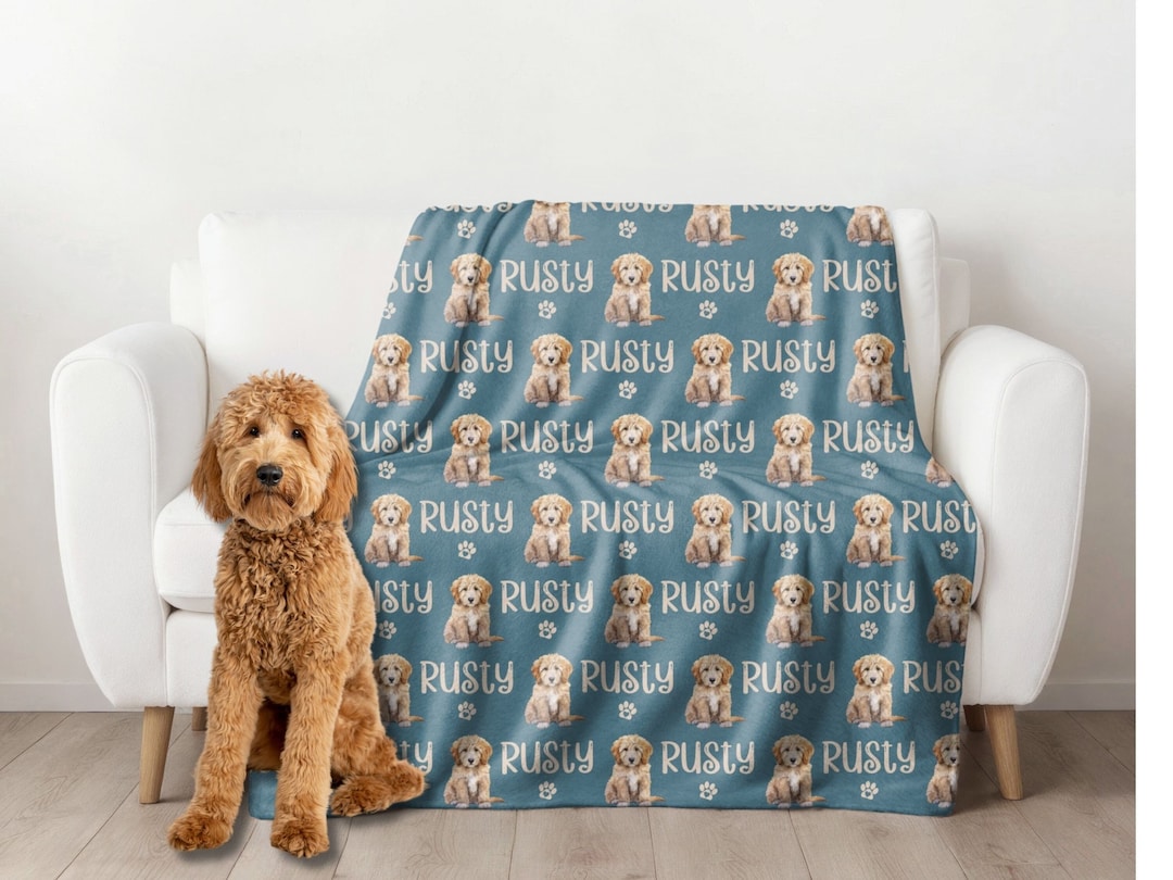 Custom Goldendoodle Dog Blanket,dog Name Blanket,custom Pet Blanket ...