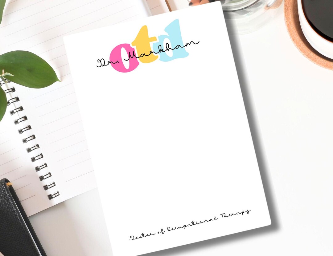 Personalized Occupational Therapist Notepad, Personalized Post-it ...