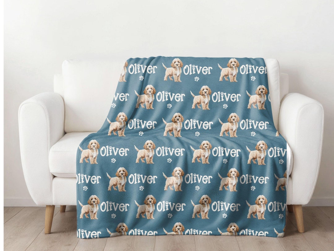 Custom Cockapoo Dog Blanket,dog Name Blanket,custom Pet Blanket,custom ...
