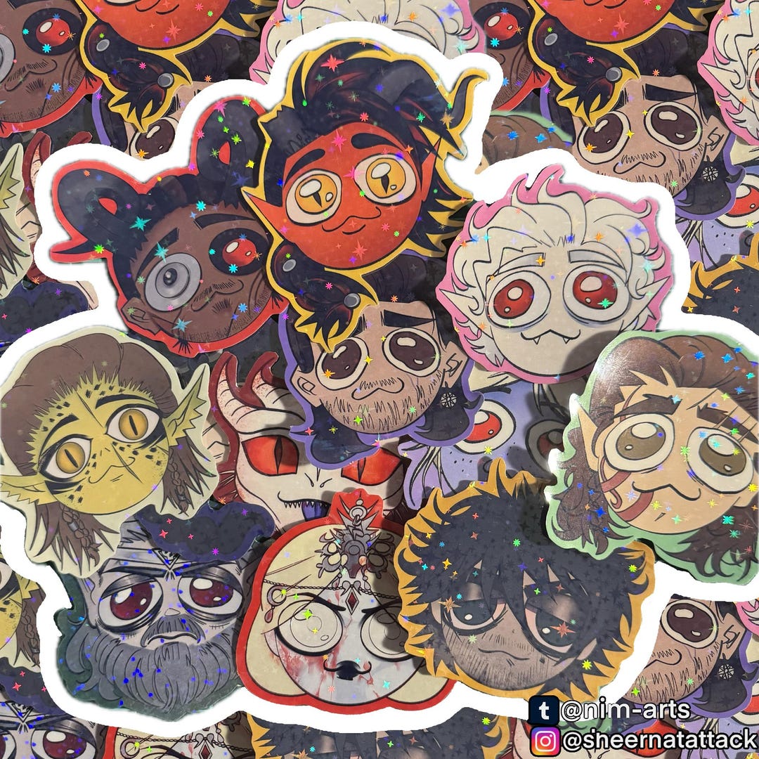 Cute Baldur’s Gate 3 Stickers Ft. Wyll, Gale, Astarion, Karlach, Lae ...