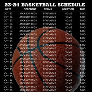Editable Basketball Schedule Template DIY Canva Basketball Schedule ...