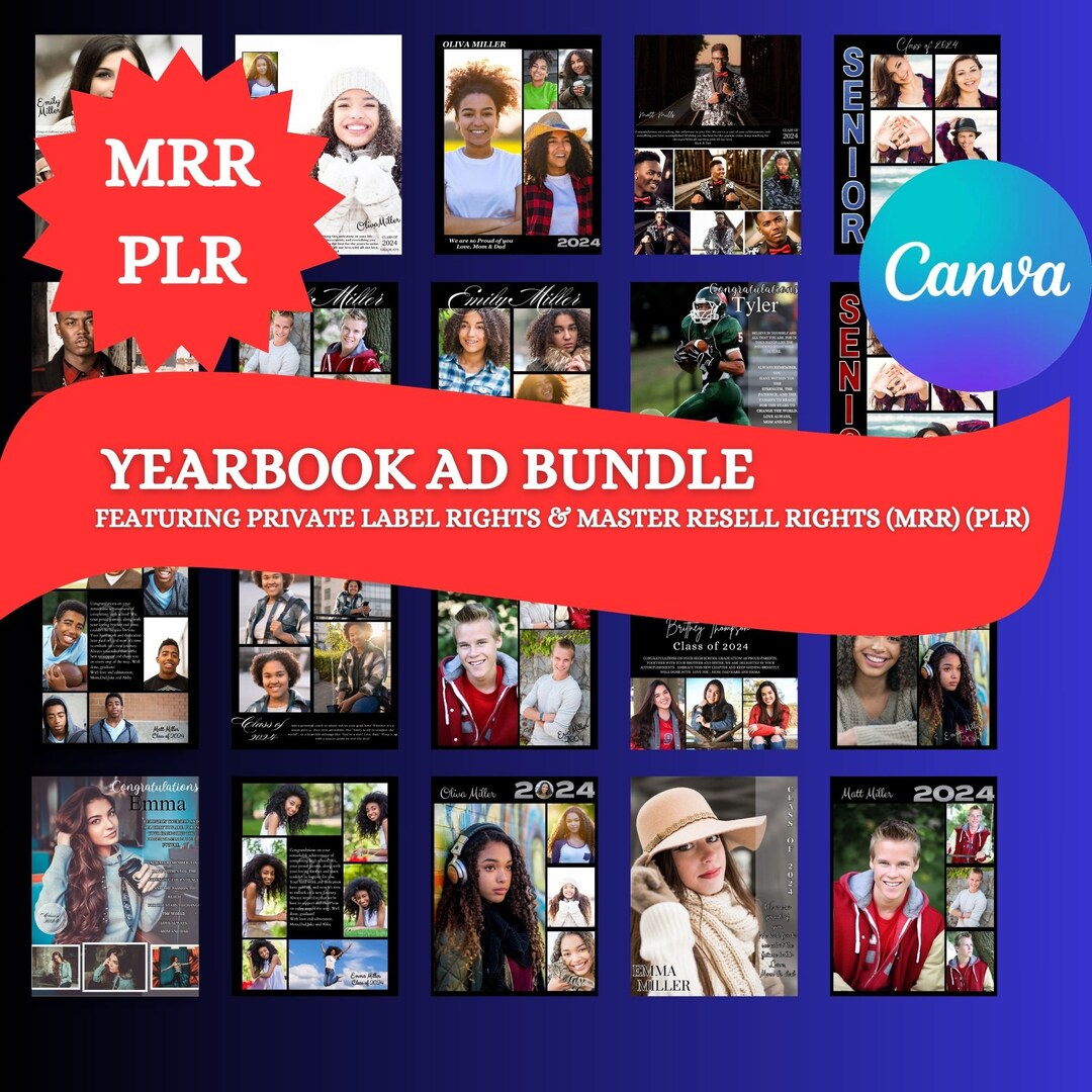 Master Resell Rights Yearbook Ad Bundle MRR & PLR Over 10 Canva ...