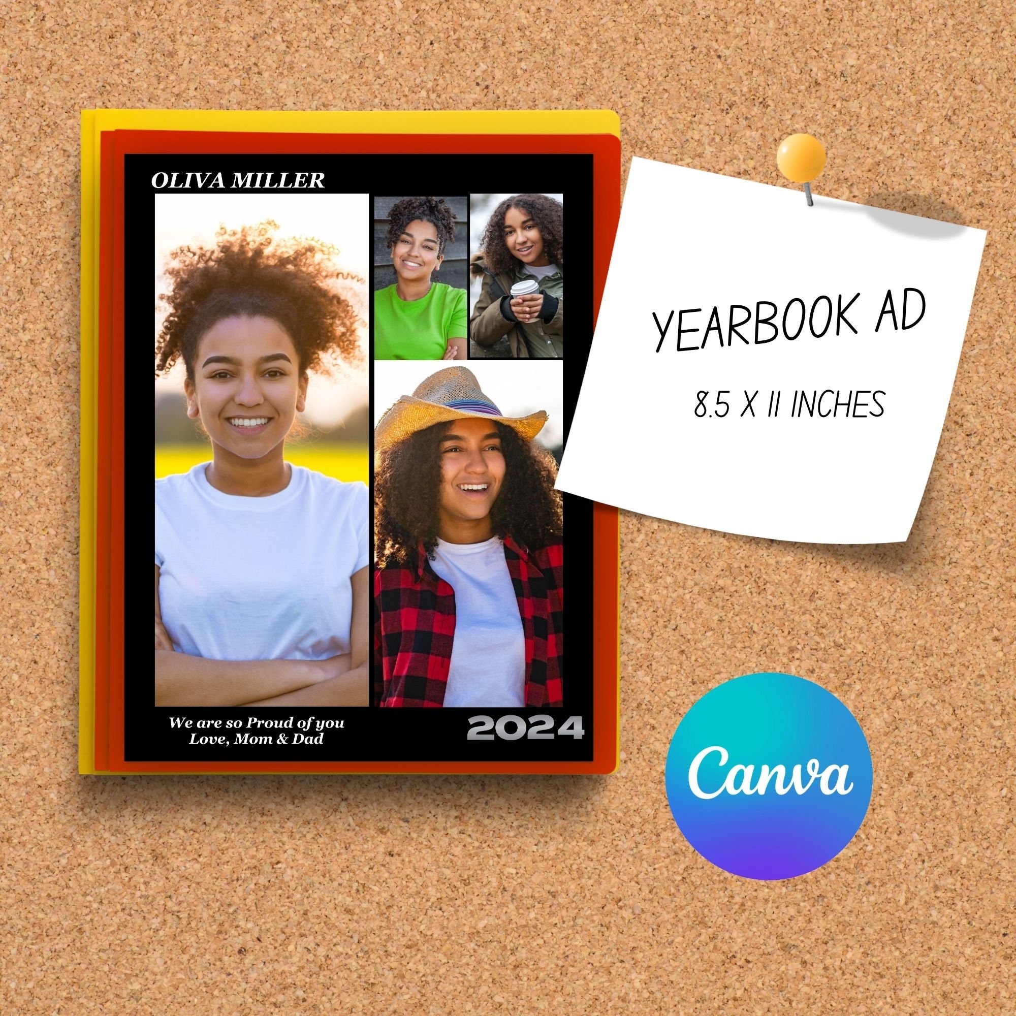 Yearbook AD Template, Senior & High School Graduation, Grad ...