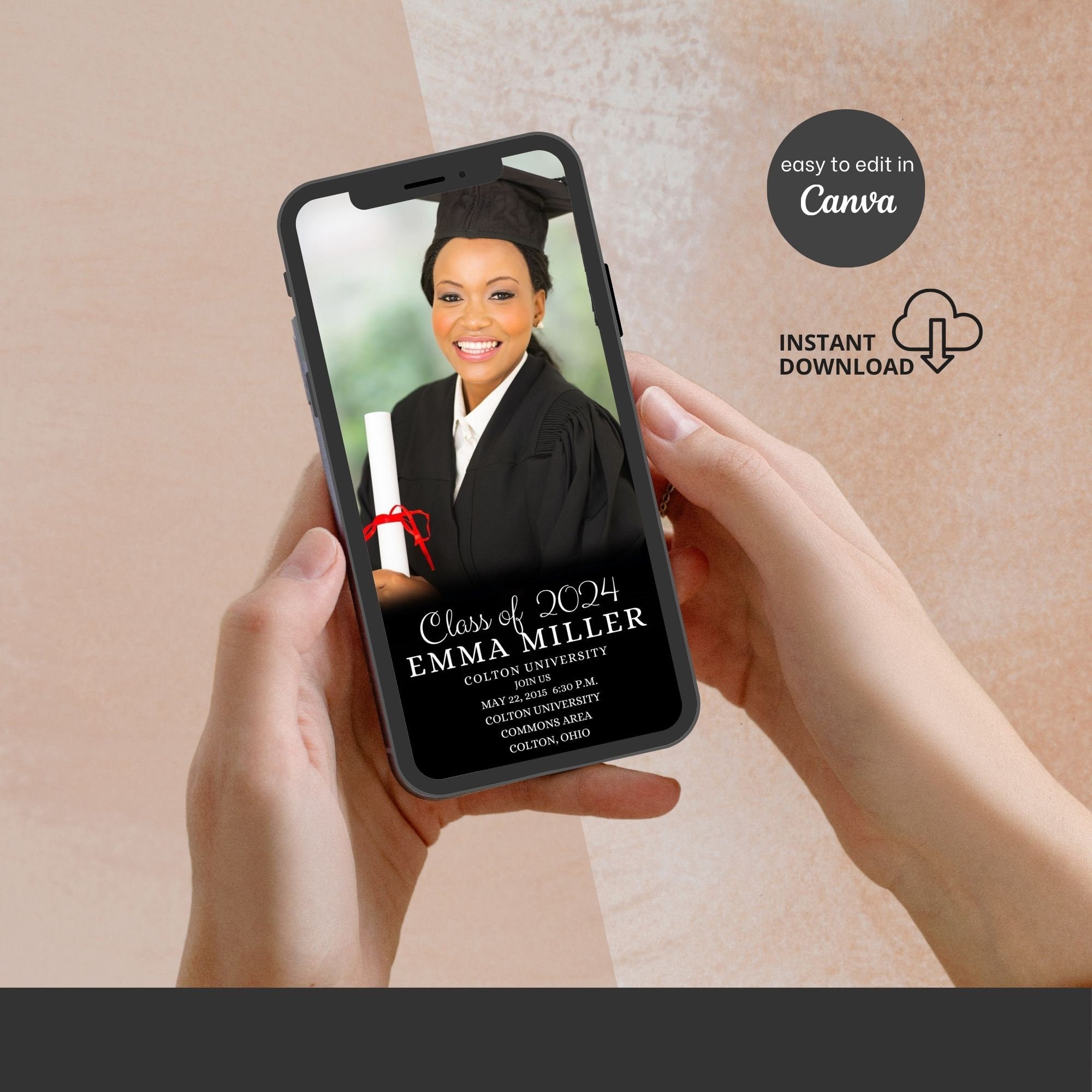 Collage Commencement Ceremony Invitation Template. Good for High School ...