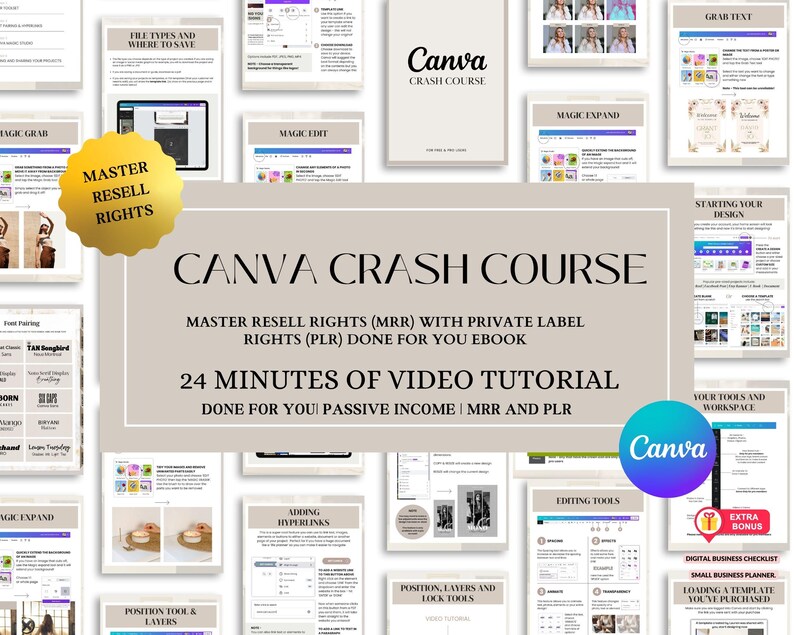 Canva Crash Course: PLR/MRR Digital Product Templates (PDF) - Etsy