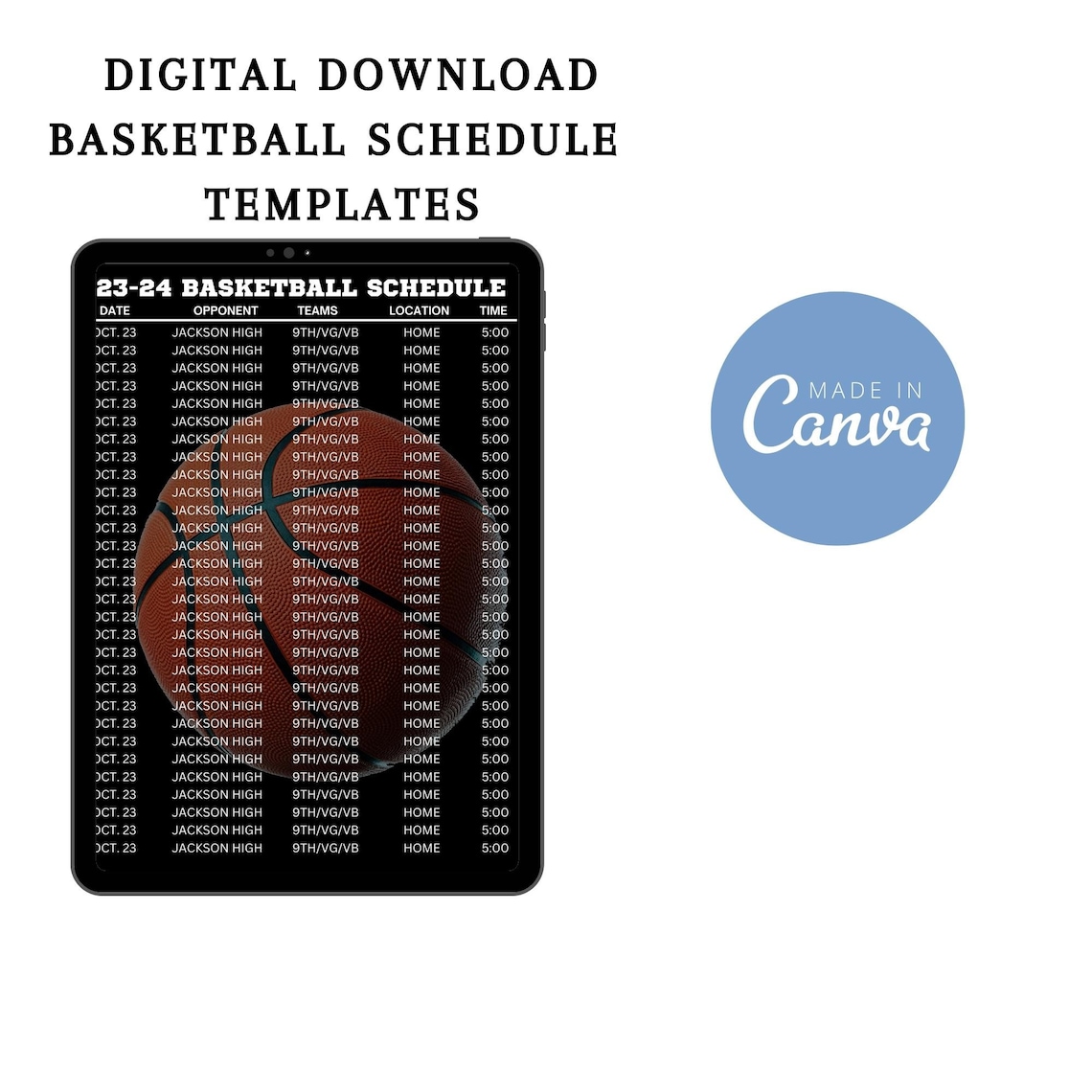 Editable Basketball Schedule Template DIY Canva Basketball Schedule ...
