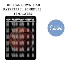 Editable Basketball Schedule Template DIY Canva Basketball Schedule ...
