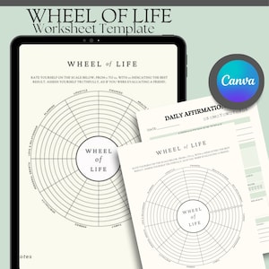Wheel of Life Worksheet Template Wheel of Life Printable Planner Wheel ...